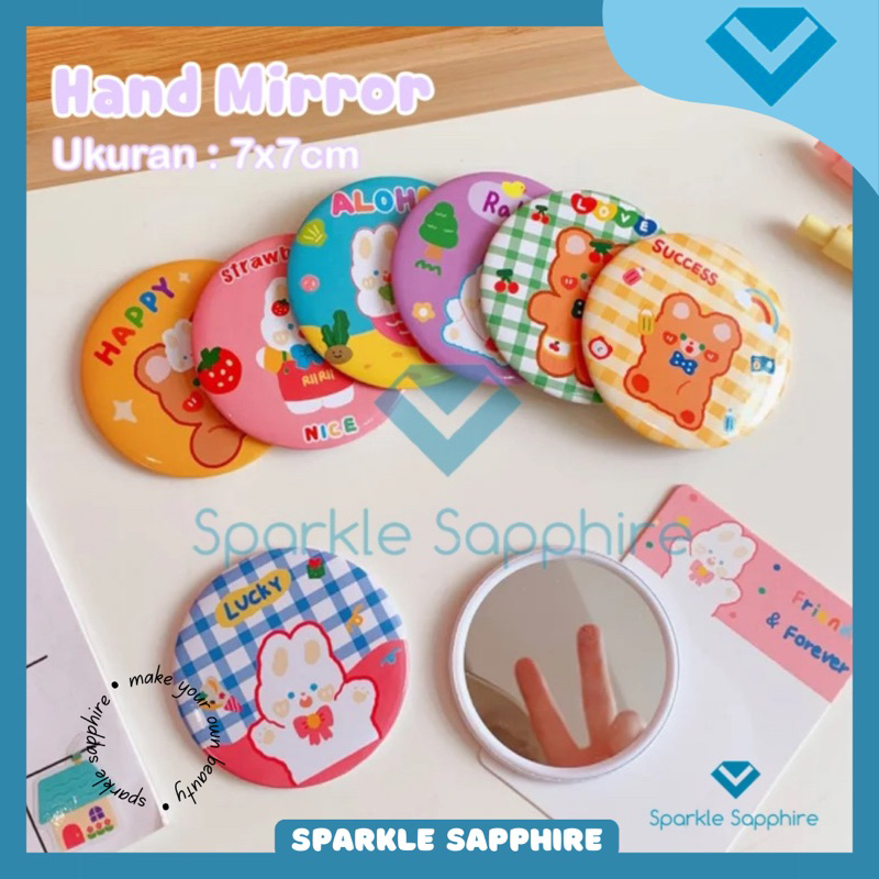 Jual HAND MIRROR • Cermin Bulat Karakter Kaca Cermin Make Up Mini Kaca ...