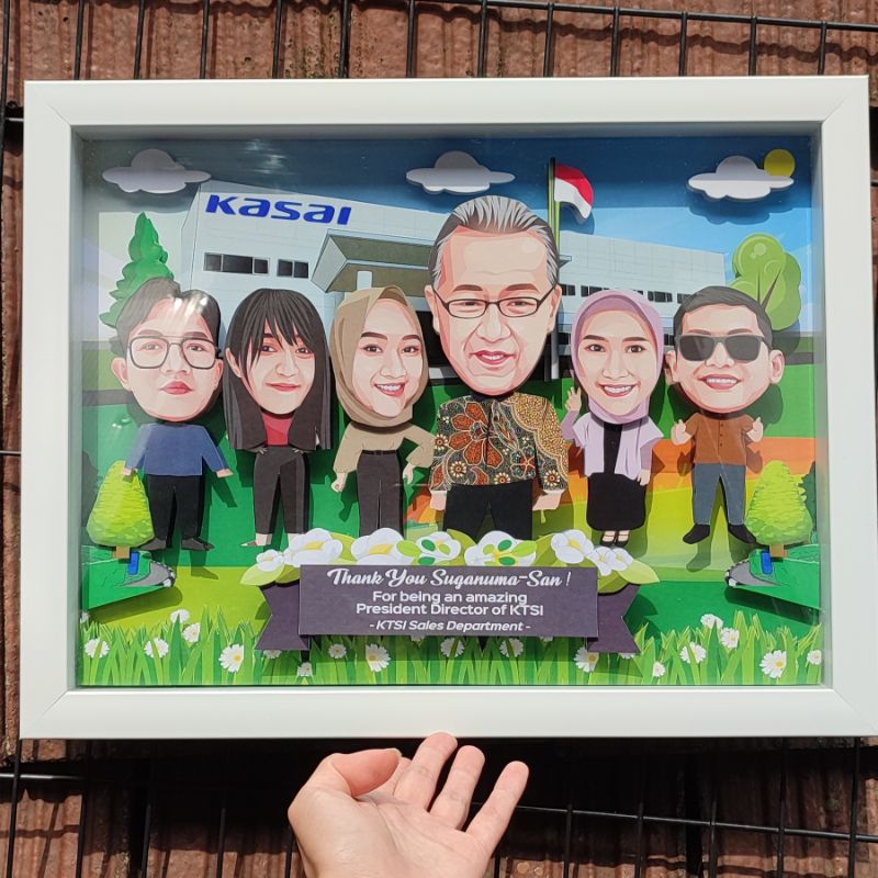 Jual Pop up 3D frame 30x40cm (12R) A3 karikatur hadiah wisuda pigura ...