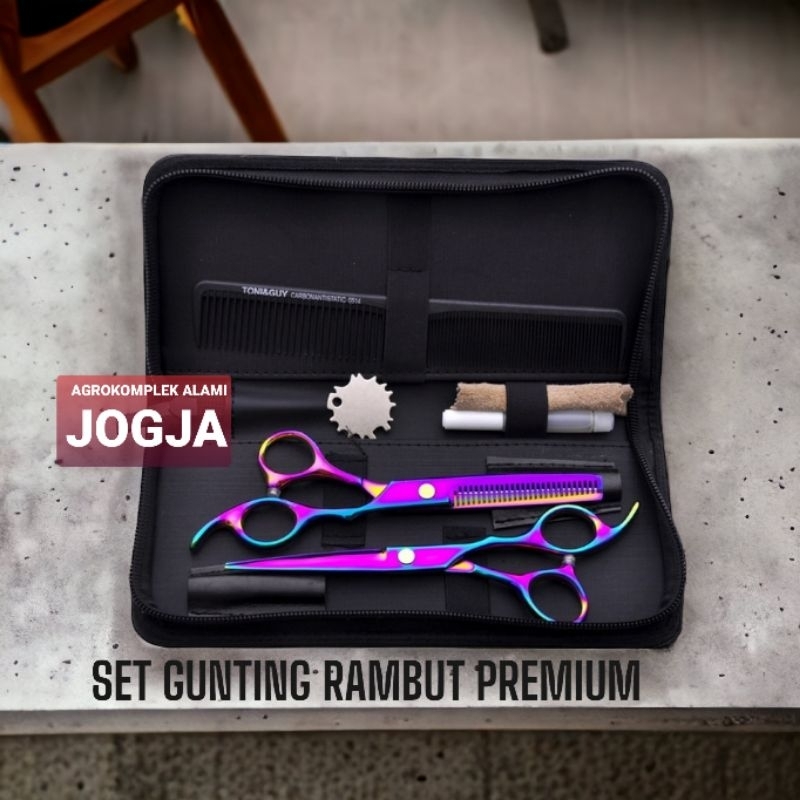 Jual Set Gunting Rambut Salon Profesional Pangkas Rambut ( Rainbow ...