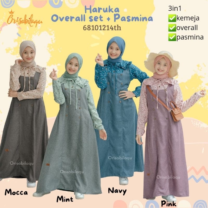 Jual GAMIS OVERALL ANAK HARUKA SET BY ORISABILAQU | Shopee Indonesia