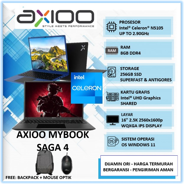 Jual Laptop Layar Besar Axioo Mybook Saga 4 Intel N5105 Ram 8GB SSD ...