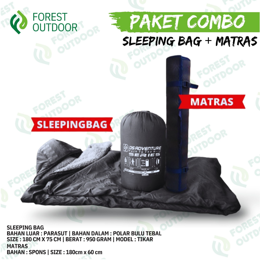 Jual PAKET SLEEPING bag DS SERIES + matras karet 3 mili 60x180 ...