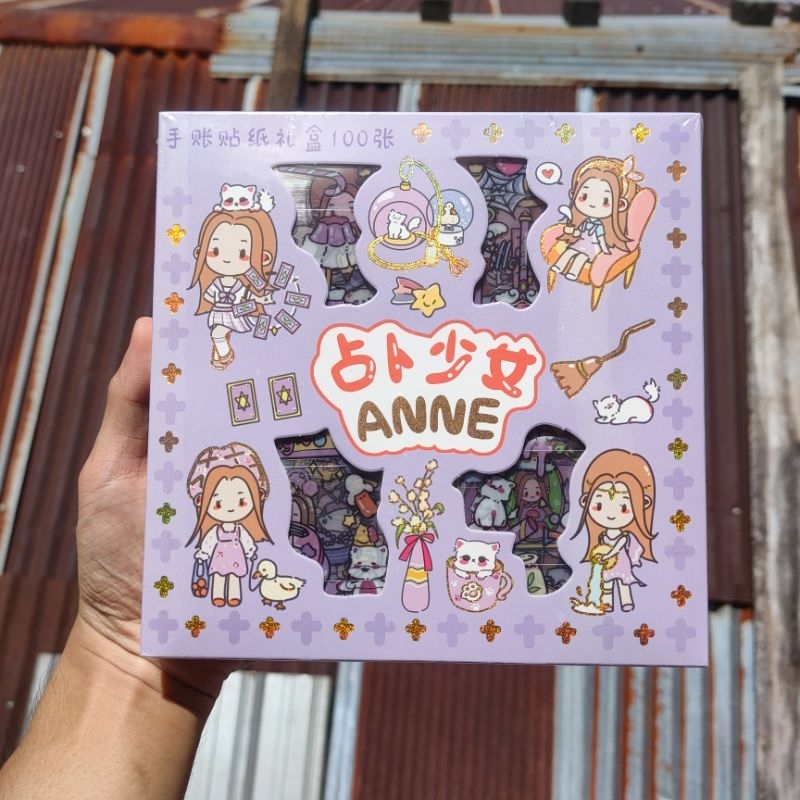 Jual Stiker Viral Kartun Momo, Anne, Masu, dll Korea isi 100 Lembar ...