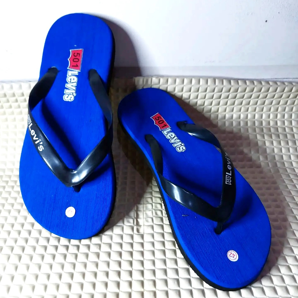 Jual Sandal Slipper L3VI5 Biru Sendal Jepit Model Simple. Bahan Tebal ...