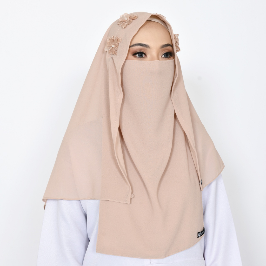 Jual HIJAB NIQAB VEIL JASMINE CADAR TALI BANDANA / CADAR DUA LAYER ...