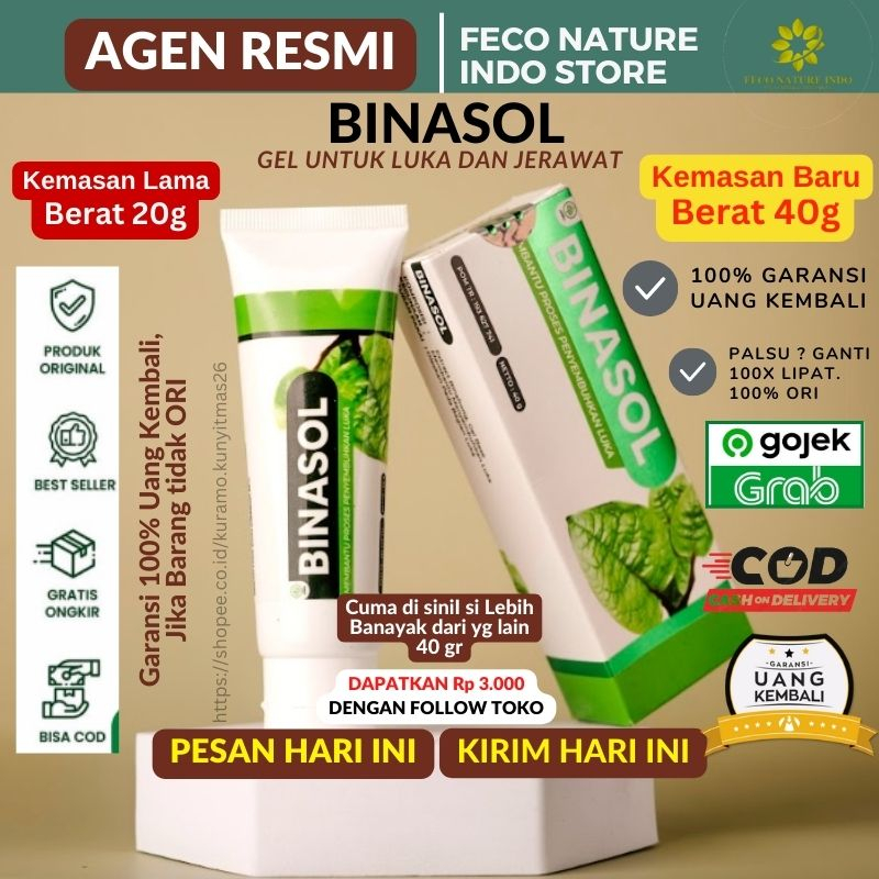 Jual Binasol Gel Obat Luka Diabetes Luka Terbuka Luka Bakar Jerawat ...