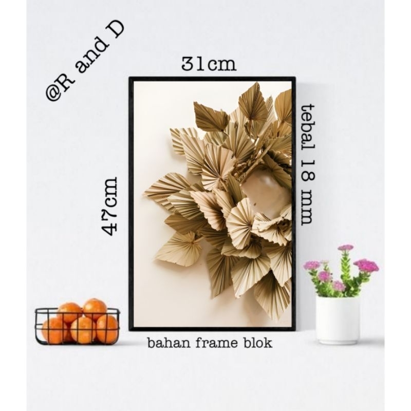 Jual Hiasan Dinding Gambar Bunga Kering ukuran 47x31 Walldecor Cetak ...