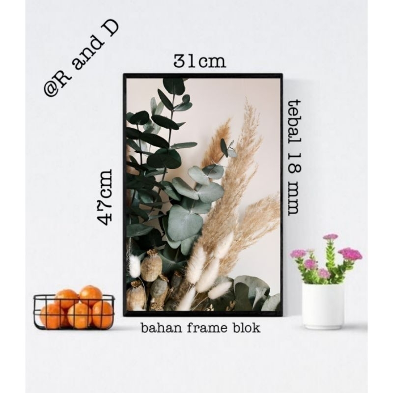 Jual Hiasan Dinding Gambar Bunga Kering ukuran 47x31 Walldecor Cetak ...