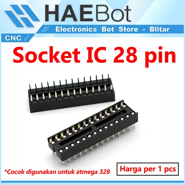 Jual [HAEBOT] Socket IC DIP 28 Kaki Pin Aesi Dudukan Tempat Atmega ...