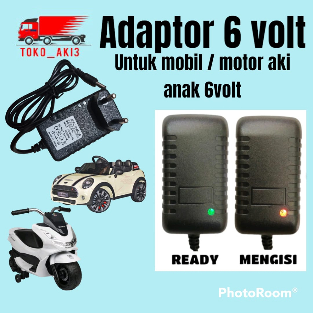Jual ORIGINAL ADAPTOR MAINAN MOBIL AKI 6 VOLT CASSAN CHARGER INDIKATOR ...