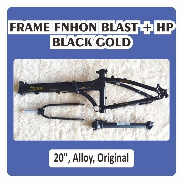 Jual Frame set Fnhon Blast Black gold Glosy Hitam Emas Discbrake 20 22 ...