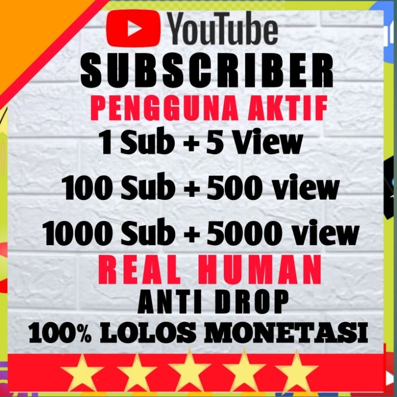 Jual SUBSCRIBER YOTUBE AKTIF MONETASI- PERMANEN BERGARANSI (NON DROP) | Shopee Indonesia