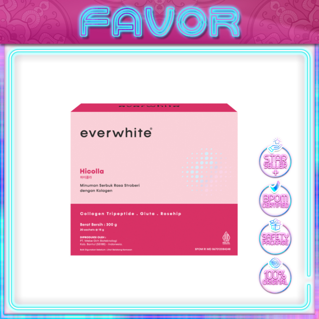 Jual Everwhite Hicolla Minuman Kolagen (@ 15 Gr x 20 Sachets) | Collagen Drink | Shopee Indonesia