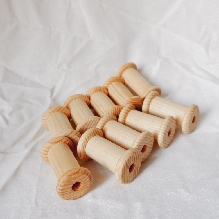 Jual Bobbins / Kayu Gulung untuk Silk Ribbon / Bobbin / Wooden Spool ...