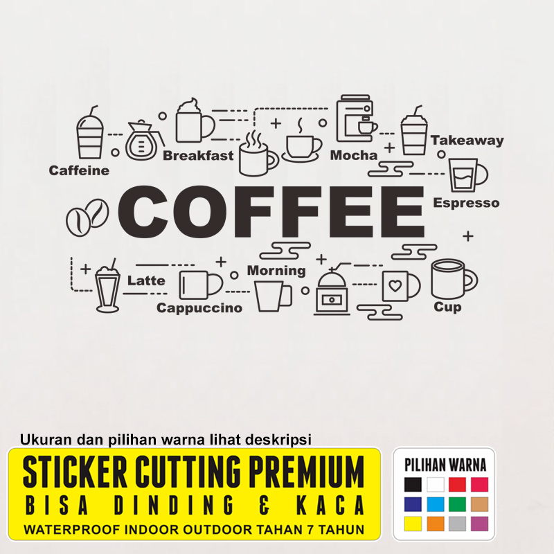 Jual Stiker Cafe Kaca dan Dinding Cutting Sticker Produk Kopi Coffee ...