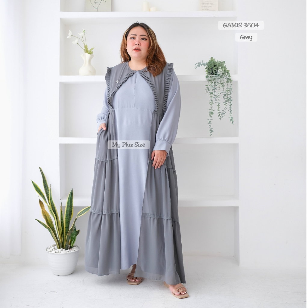 Jual Gamis Ceruty Ruffle Bros Wanita Jumbo 3604, Ld 130 & 144 cm ...