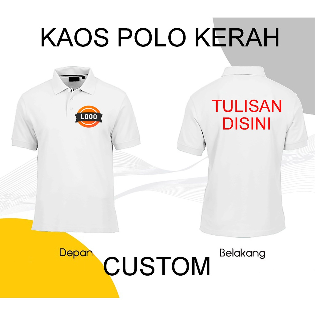 Jual Baju kerah COSTUM BORDIR SABLON Kaos Polo Kerah Shirt Design Logo ...