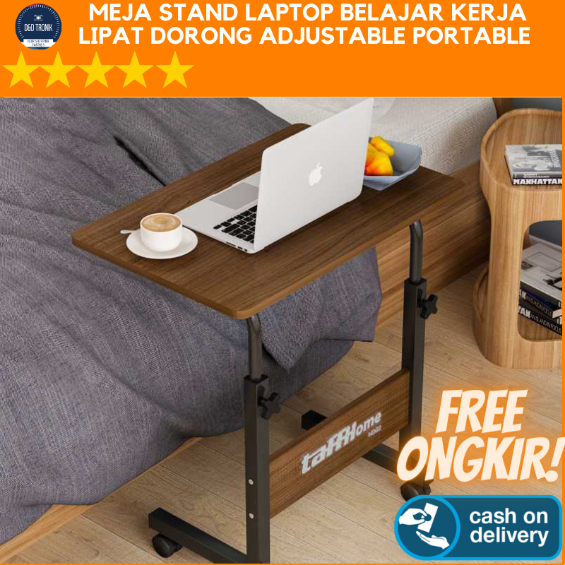 Jual MEJA STAND LAPTOP BELAJAR KERJA LIPAT DORONG PUTAR ADJUSTABLE ...