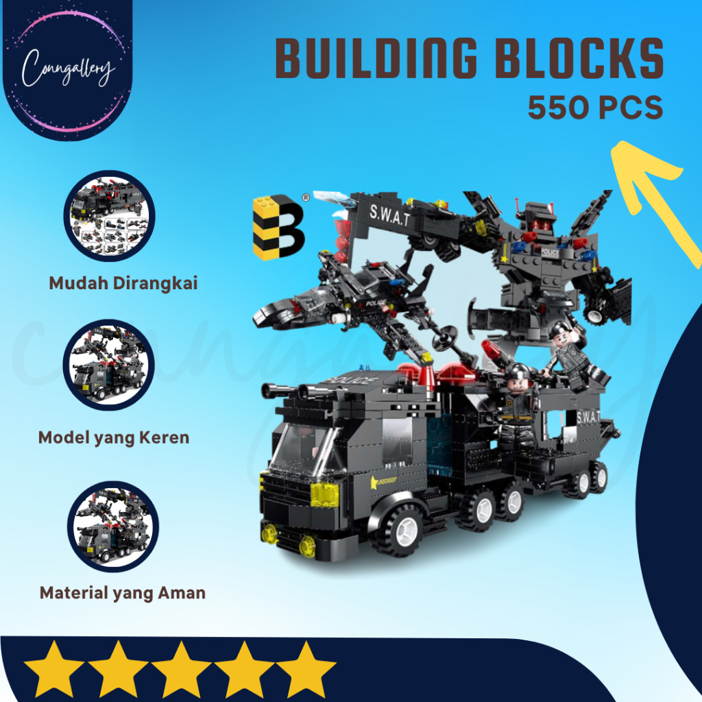 Jual Building Blocks Mobil Military Police Car 550PCS | Shopee Indonesia