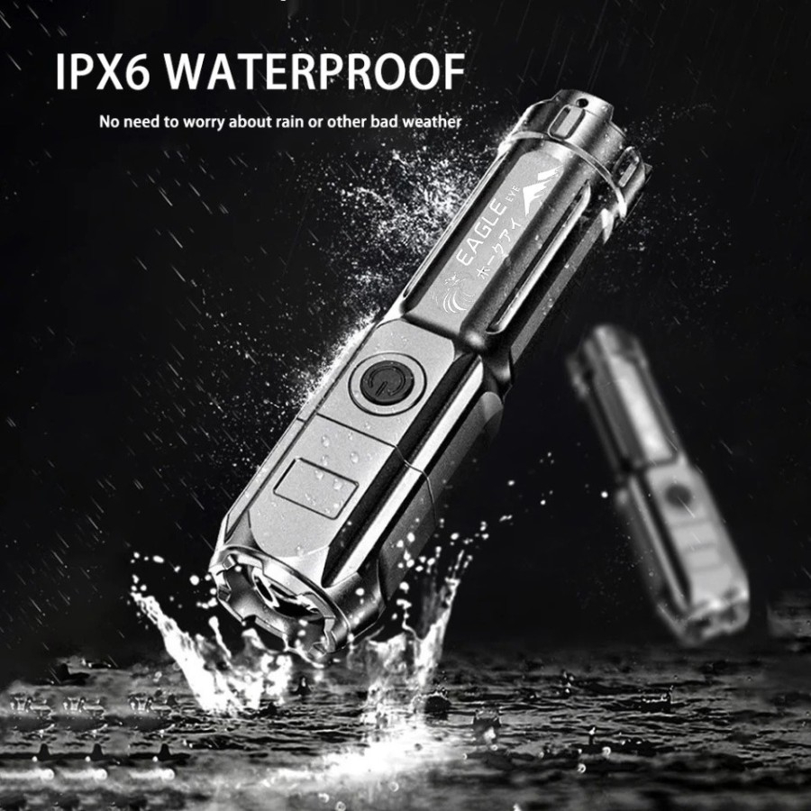 Jual Senter LED 36W Cahaya Sinar Swat Police Chargeable Super Terang Cas Portable | Shopee Indonesia