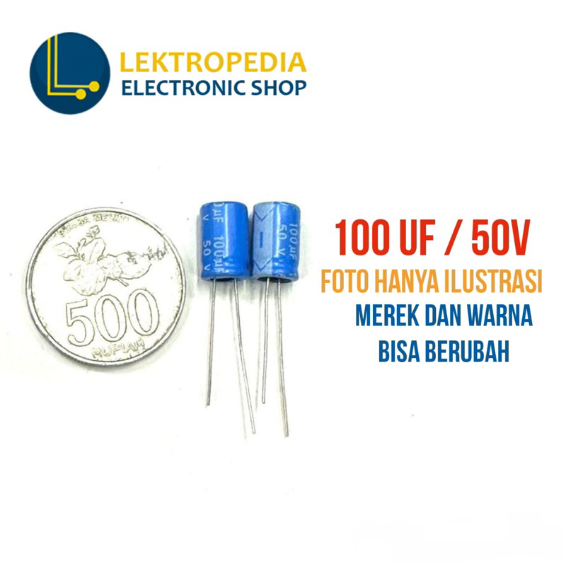 Jual Elco 100uf 50v Kapasitor 100 uf mikro 50 v volt Elko 50volt Capasitor | Shopee Indonesia