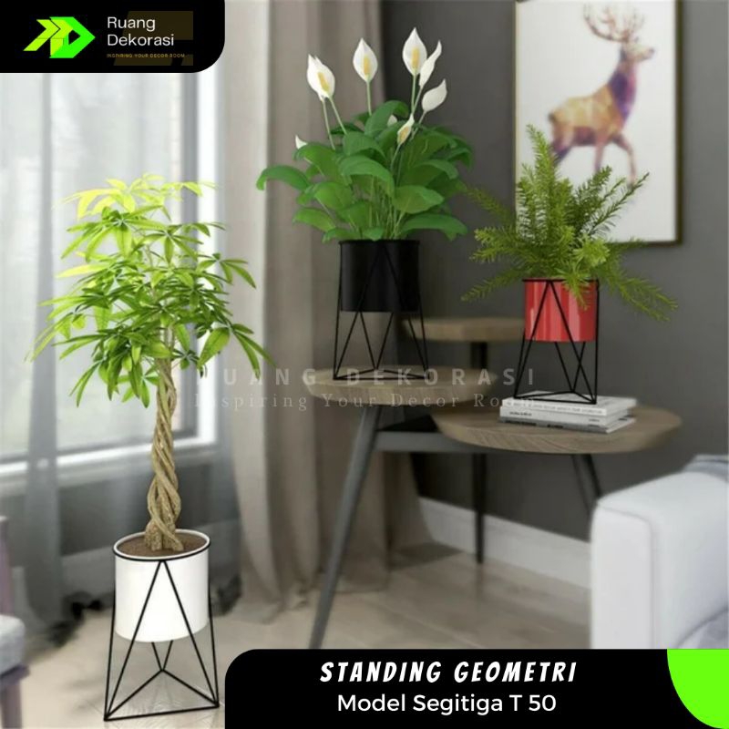 Jual Standing Pot Bunga Besi Minimalis Model Geometri Rak Bunga Besi ...