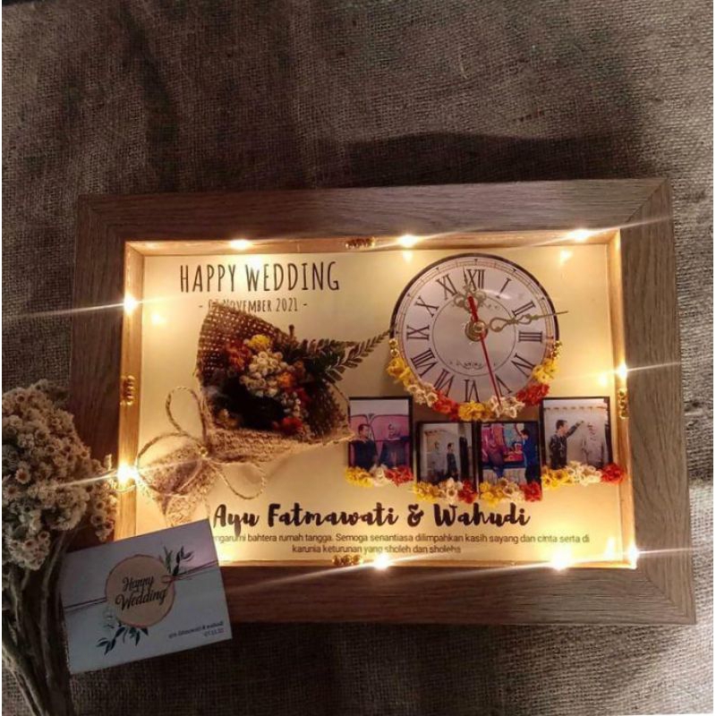 Jual hadiah wedding/anniversary/mahar/jam dried flowers | Shopee Indonesia