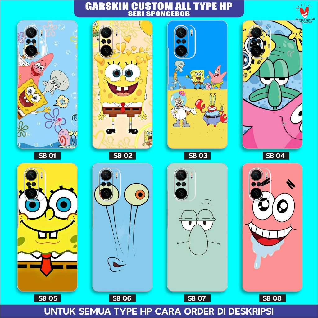 Jual Garskin Skin Custom Motif Spongebob Sponge Bob Untuk Semua Type ...
