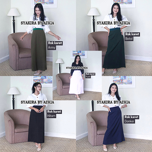 Jual Rok A Syakira Warna army-hijau botol-putih-hitam-dongker Brand ...