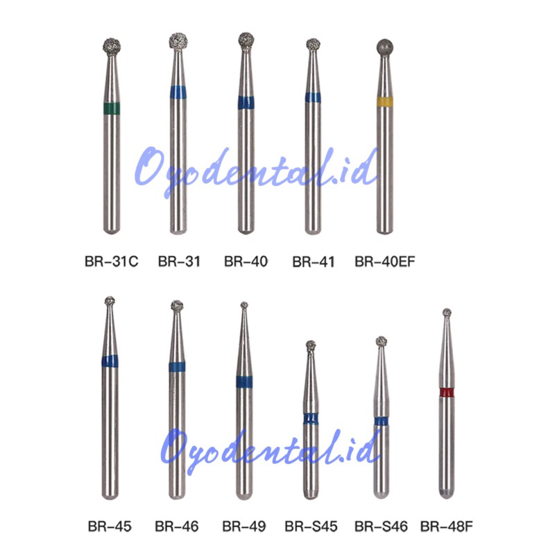 Jual Dental Diamond Bur Preprasi Round High Speed | Shopee Indonesia