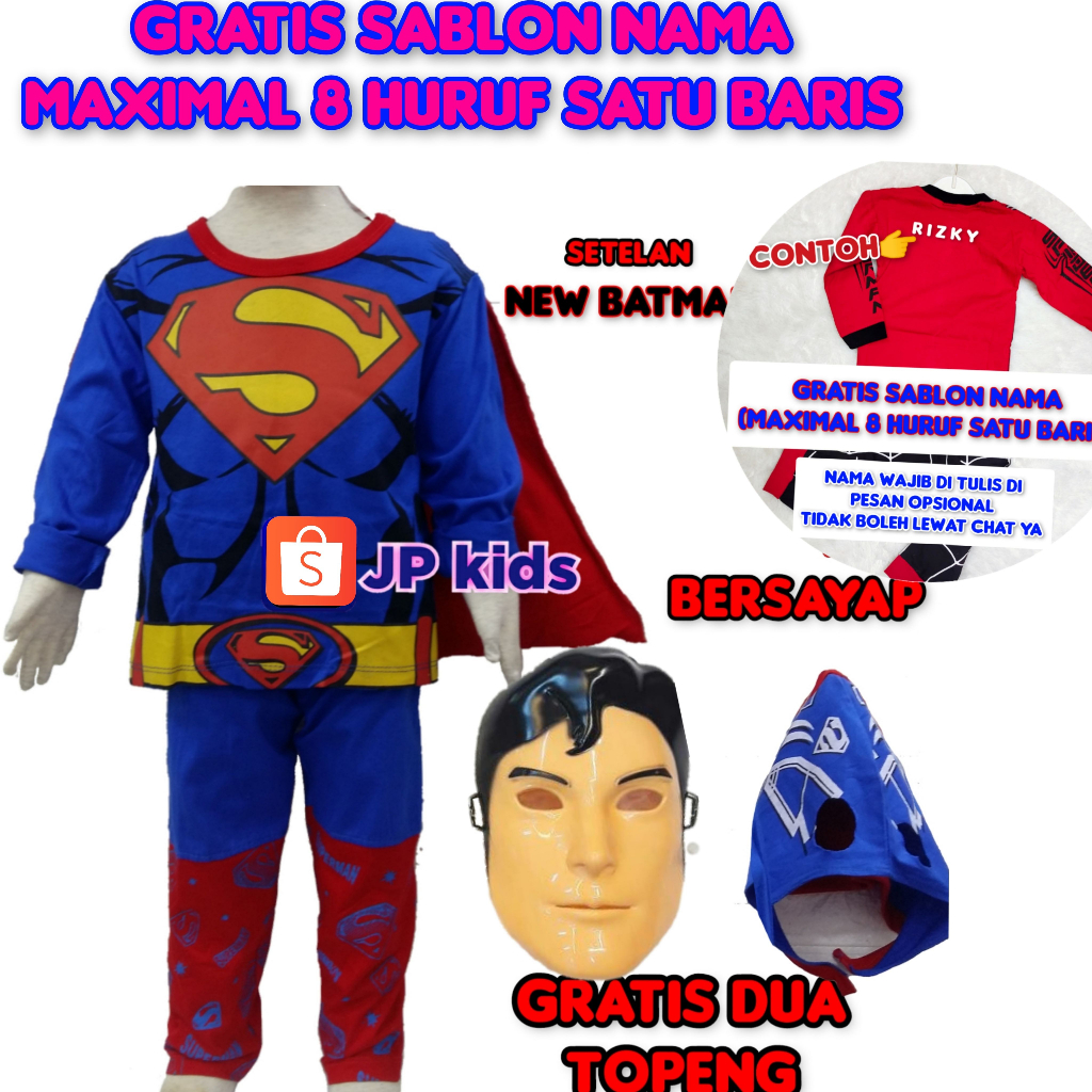Jual FREE STIKER/SABLON NAMA 18BL-9TH GRATIS 2 TOPENG/SUPERMAN ERSAYAP ...