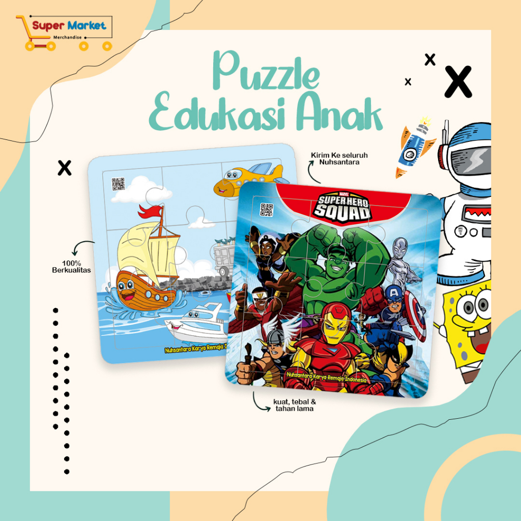 Jual PUZZLE MAINAN EDUKASI ANAK BALITA TK PAUD SD SERI ASTRONOT ...
