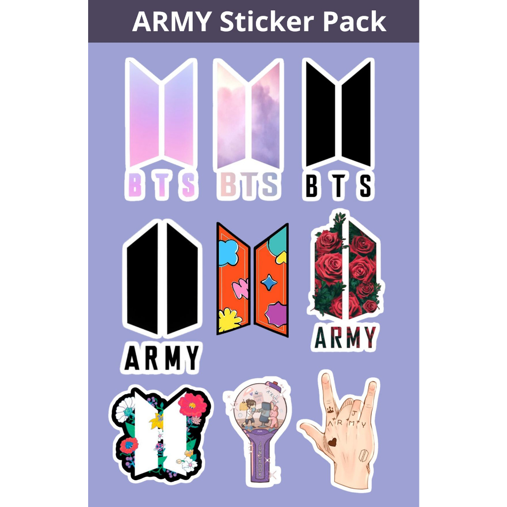 Jual Sticker ARMY BTS bangtan army stiker aesthetic kpop | Shopee Indonesia