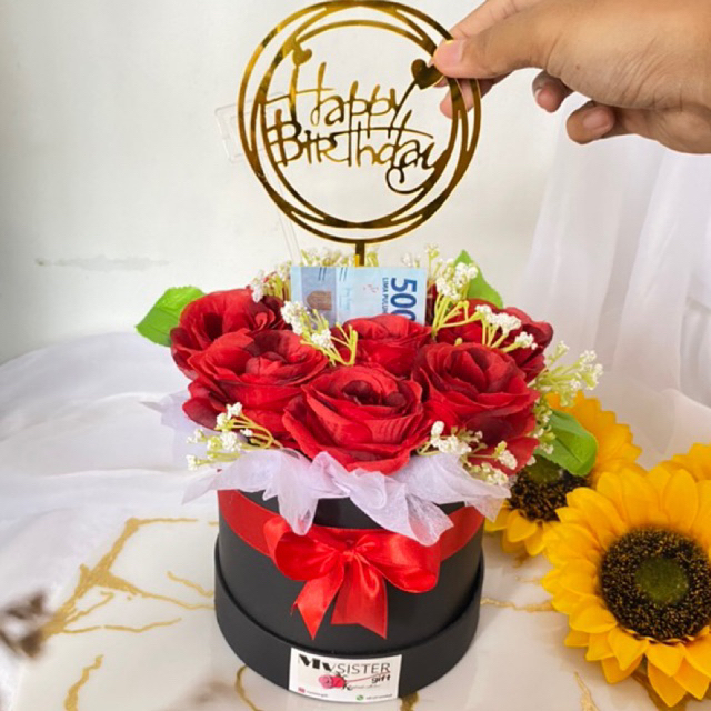 Jual BLOOM BOX PULL OUT MONEY / KADO ULANG TAHUN / KADO WISUDA / KADO ...