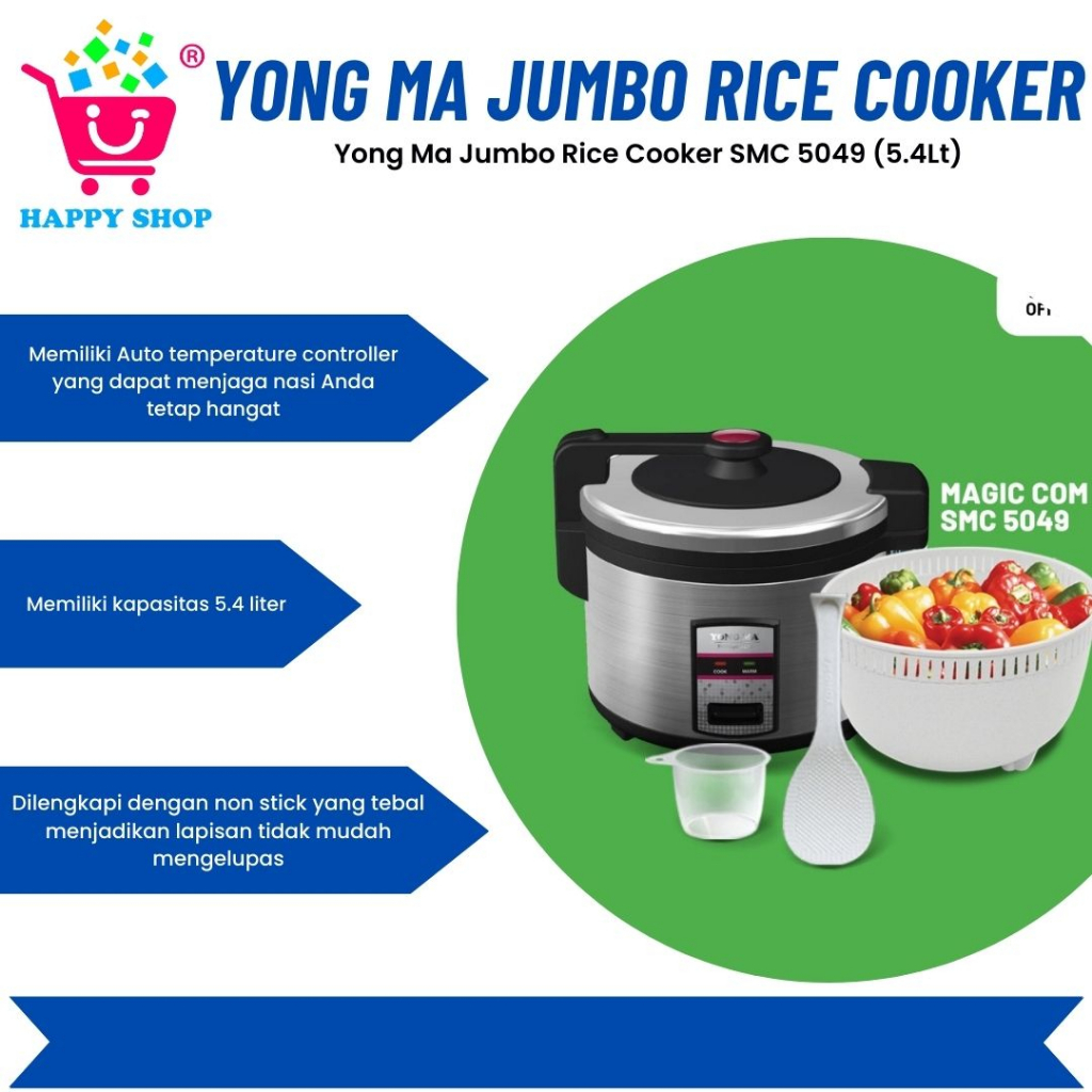 Jual Yong Ma Jumbo Rice Cooker SMC 5049 (5.4Lt) | Shopee Indonesia