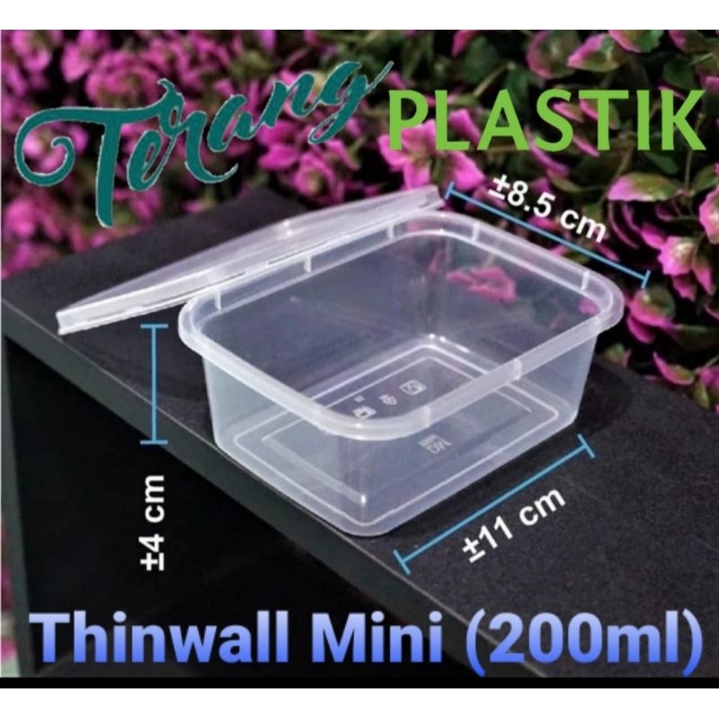 Jual Thinwall DM 200 ml Kotak Panjang 200 ml - rect isi 25 set | Shopee ...