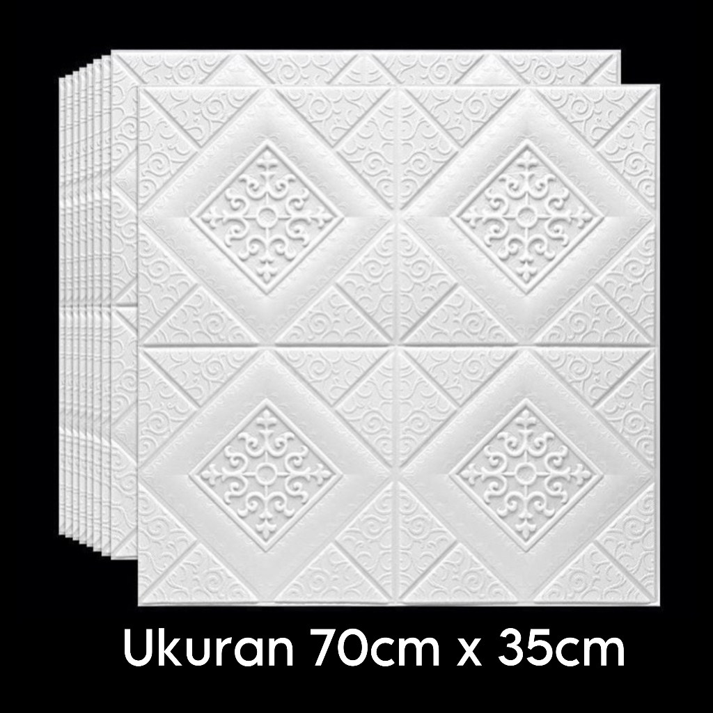 Jual Wallpaper Tembok Dinding 3D Model Batu Bata Putih/Walpaper Foam ...