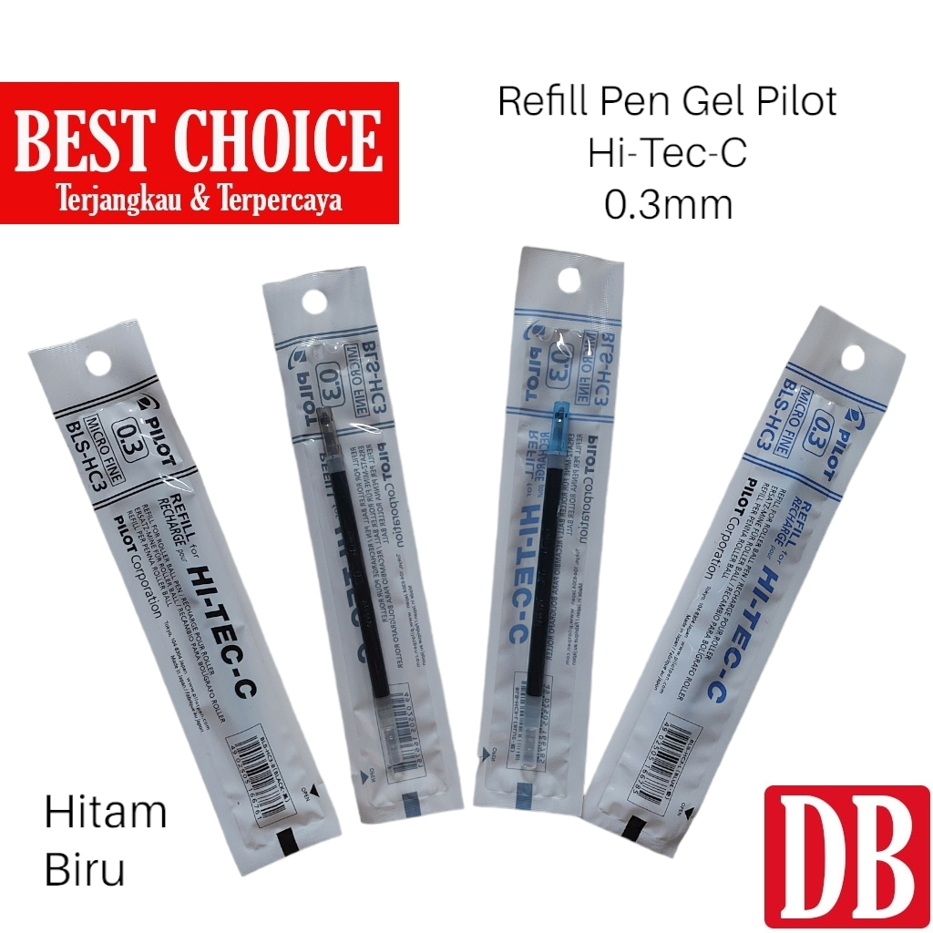 Jual Refill / Isi Ulang Gel Pen / Pulpen Hi-Tec-C Pilot 0.3mm Hitam ...