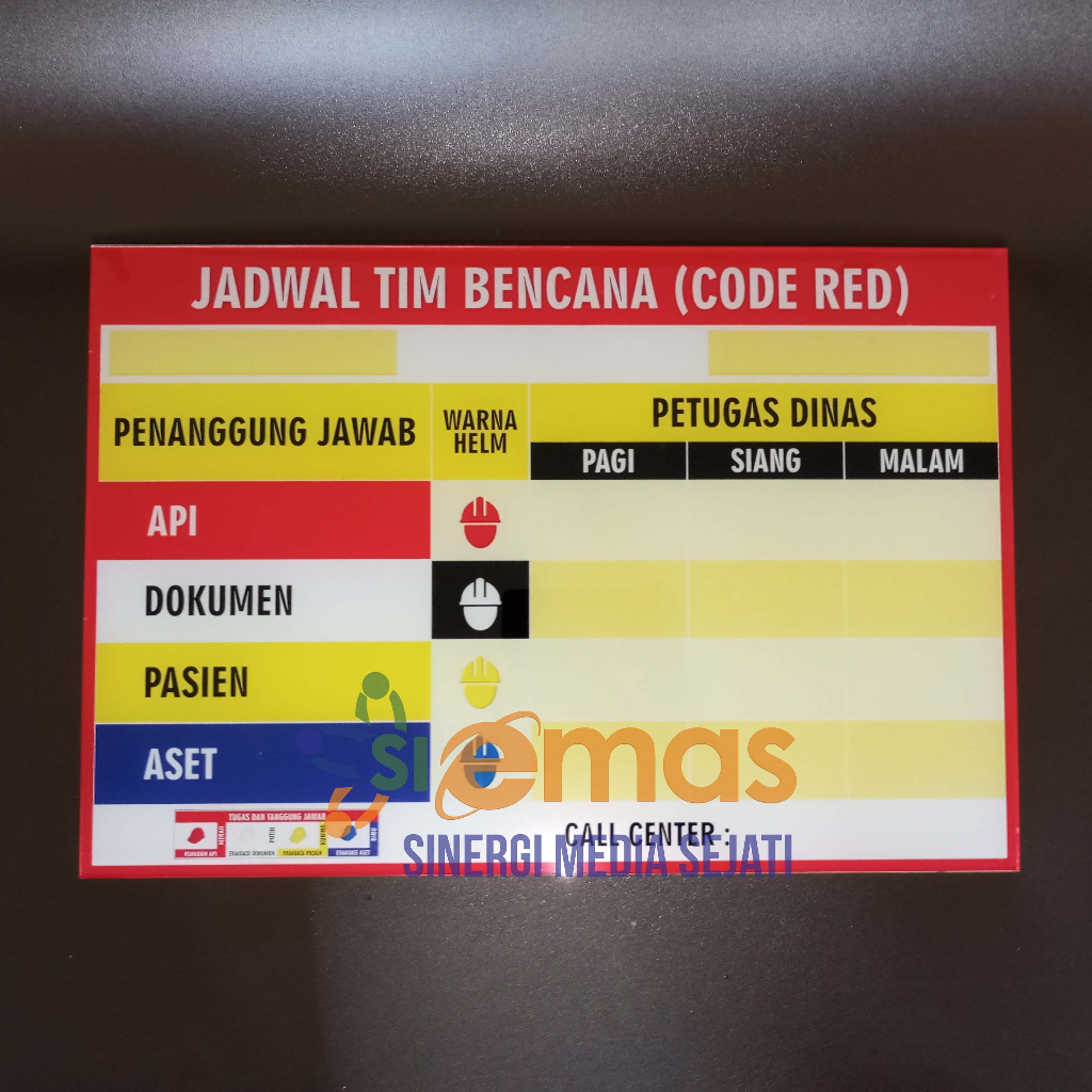 Jual Papan Akrilik Code Red ukuran 31.5 cm x 46.5 cm | Acrylic Code Red ...