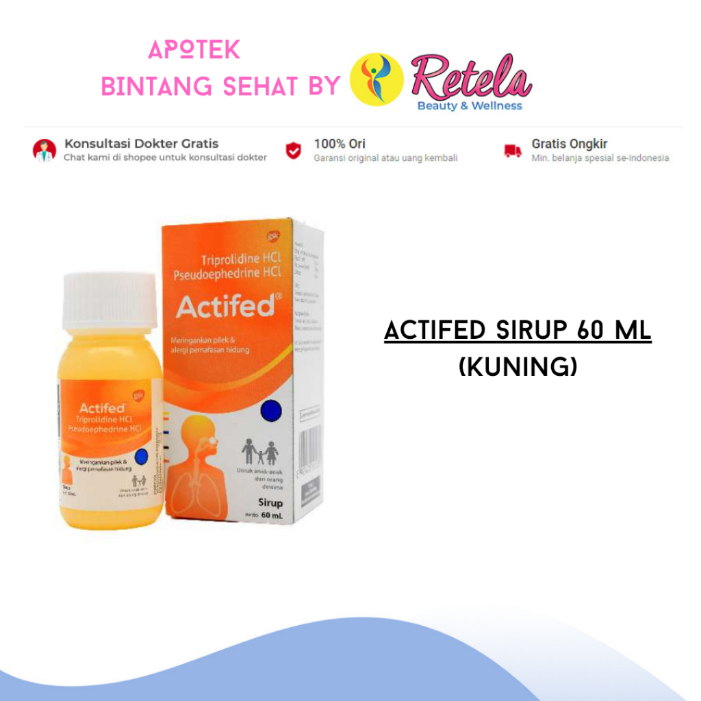 Jual Actifed Sirup 60 ml (Kuning) | Shopee Indonesia