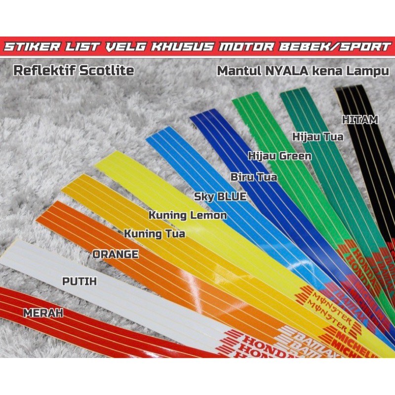 Jual list velg isi 4 stiker velg stiker ban stiker sabuk | Shopee Indonesia