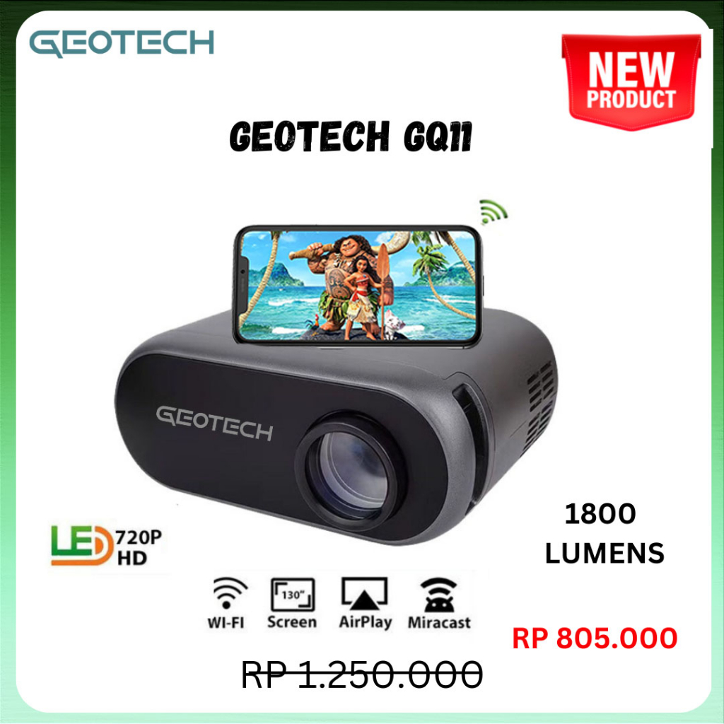 Jual Proyektor mini GEOTECH GQ11 Mini Proyektor Wifi Mirroring LED ...
