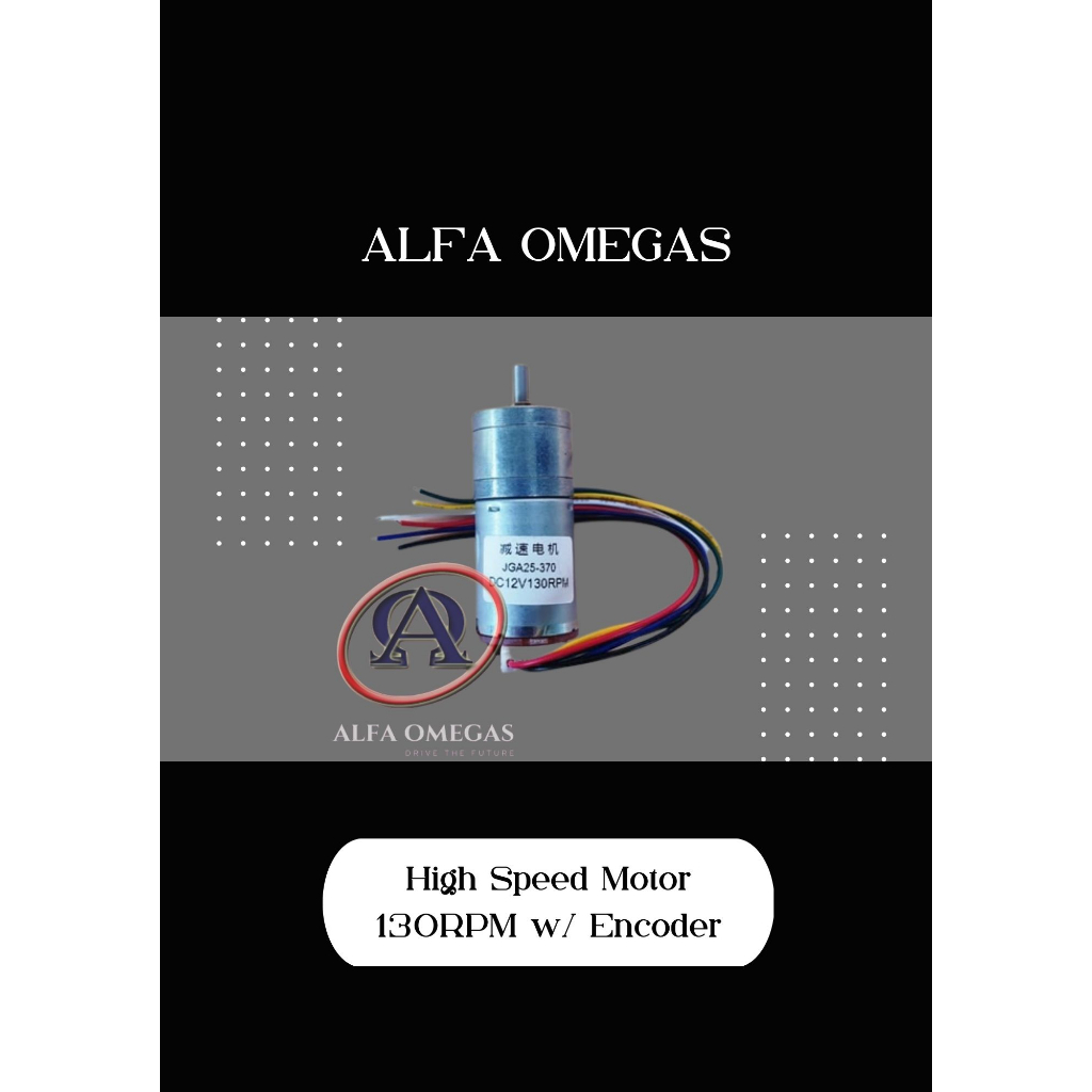 Jual High Torque Motor DC 25GA370 12V 130RPM w/ Encoder | Shopee Indonesia