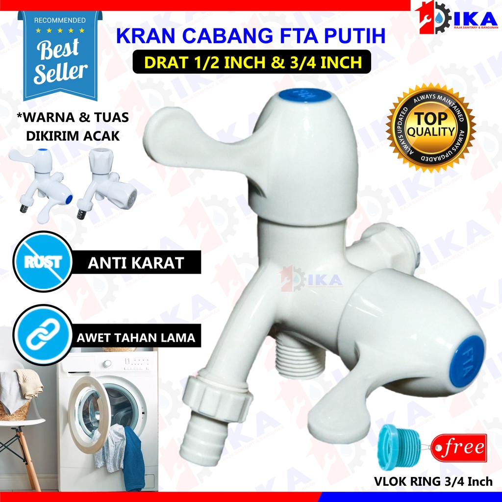 Jual Kran Cabang Mahkota PVC Shower FTA Keran Air Double Plastik Hand ...