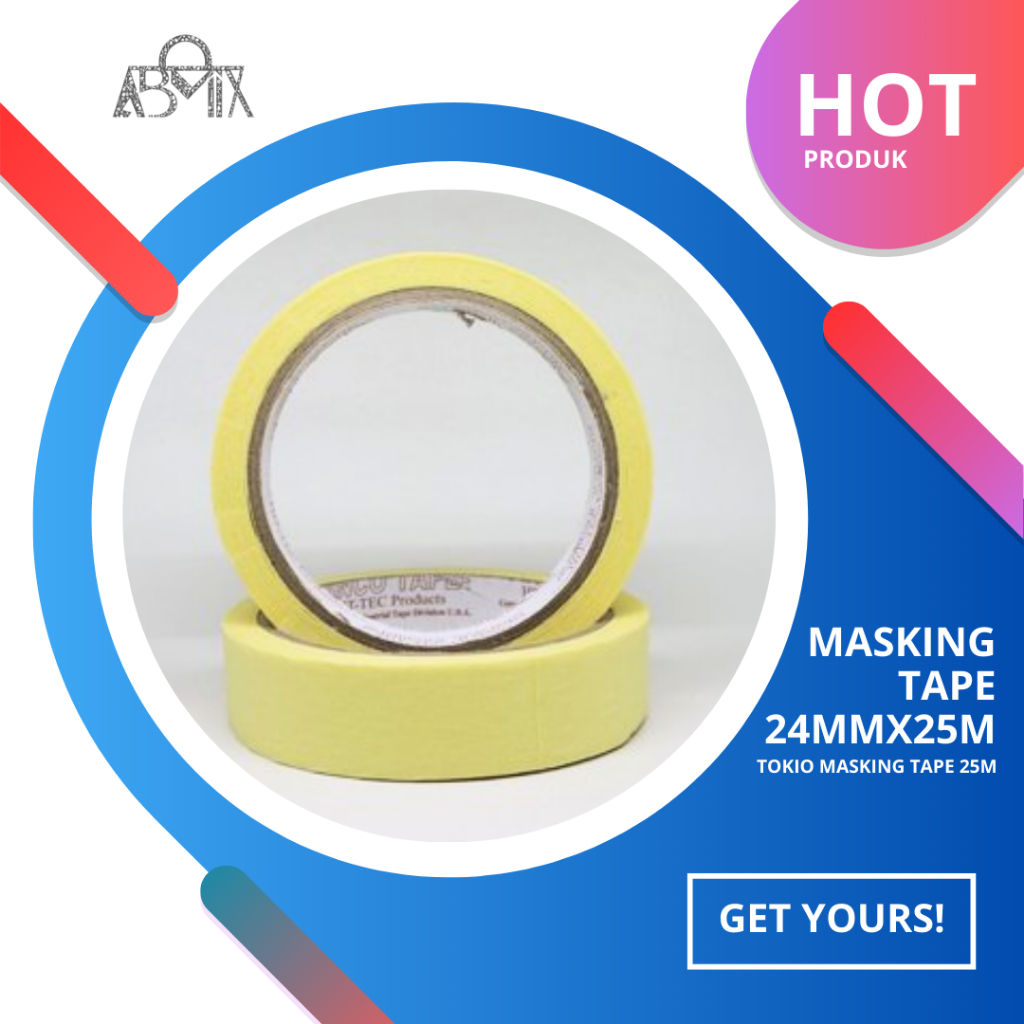 Jual Masking Tape Tokyo 24mm x 25m Isolasi Kertas Kuning | Shopee Indonesia