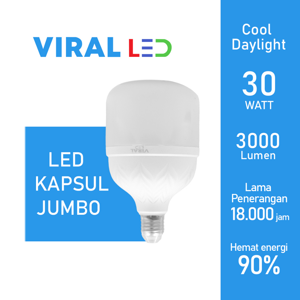 Jual VIRAL Lampu LED Kapsul Jumbo 30 Watt Hemat Energy - Cahaya Putih | Shopee Indonesia