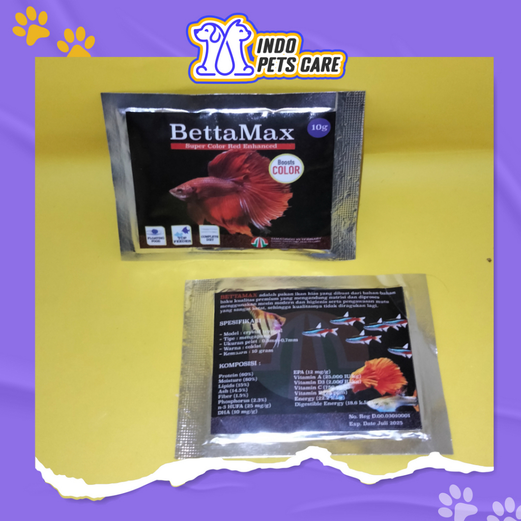 Jual SUPLEMEN PAKAN IKAN HIAS & CUPANG - BETTAMAX 10 GRAM ORIGINAL ...
