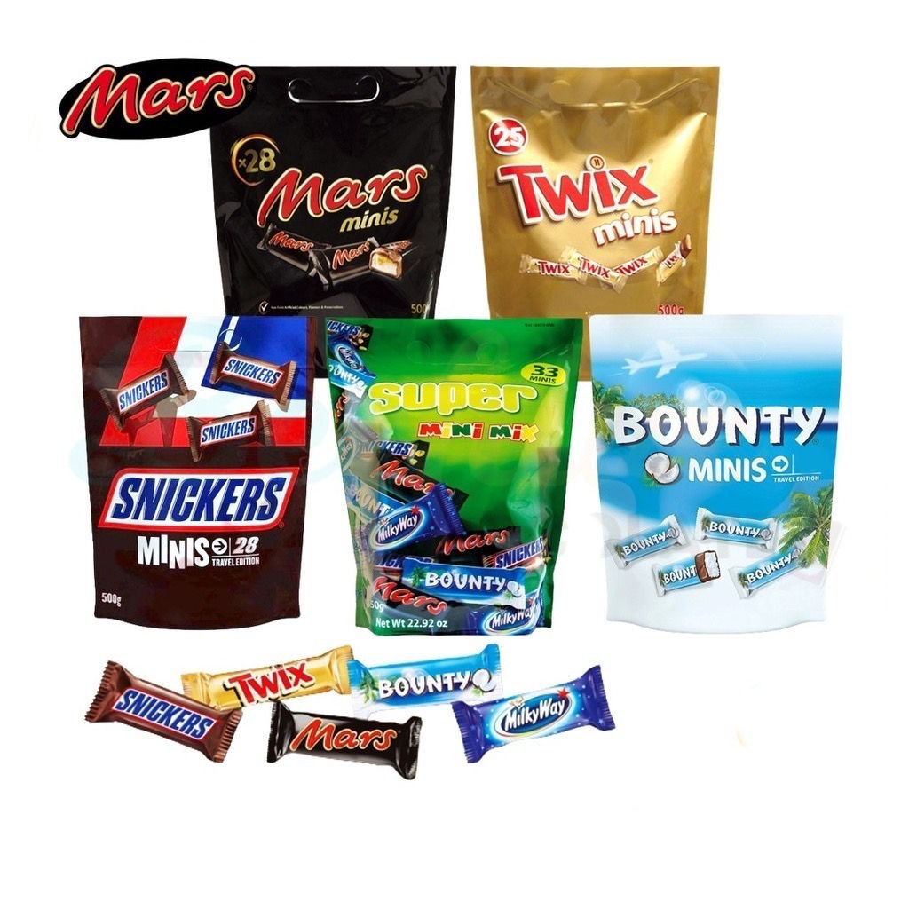 Jual Cokelat MARS SNICKERS BOUNTY TWIX Minis 500gram European Favorite ...