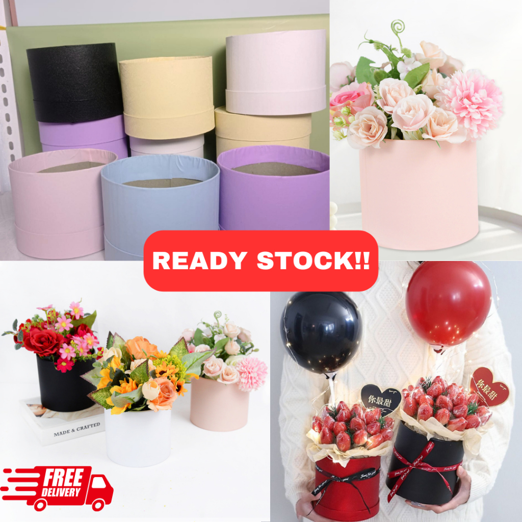 Jual Bloom box/round box/box bunga/box bulat/diameter 13 T10 | Shopee ...