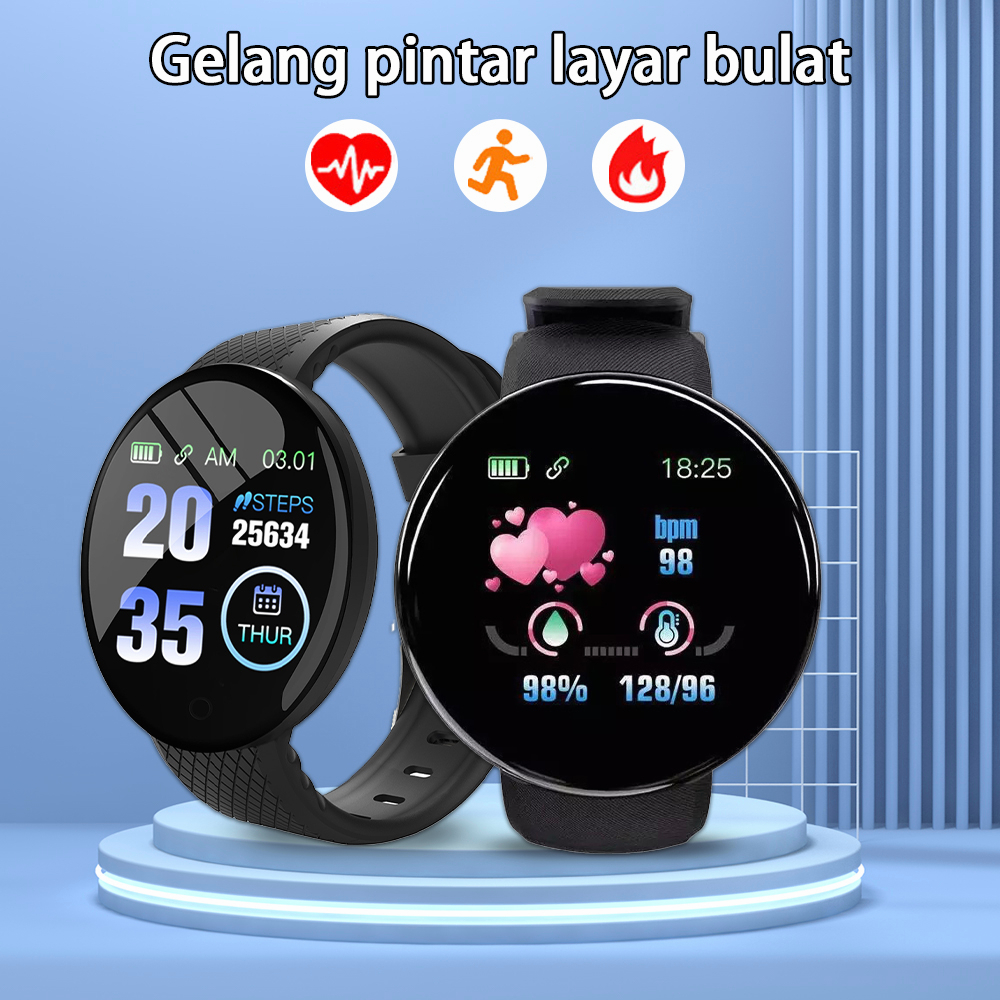 Jual Smartwatch D18 Jam Tangan digital Pria Wanita d18 Smart Watch ...